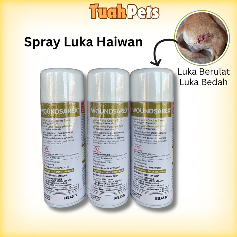 Woundsarex Aerosol Spray Luka Bernanah dan Berulat Binatang Wound ...