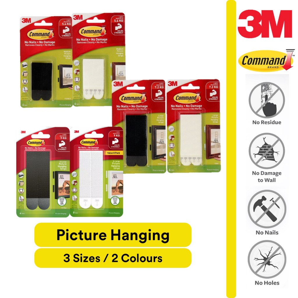 3M Command Picture Hanging Strips | Picture Frame Hanging Without Nail ...