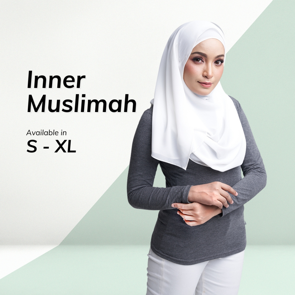 (S-XL) Inner Muslimah Woman / Inner Baju Lengan Panjang / Inner ...