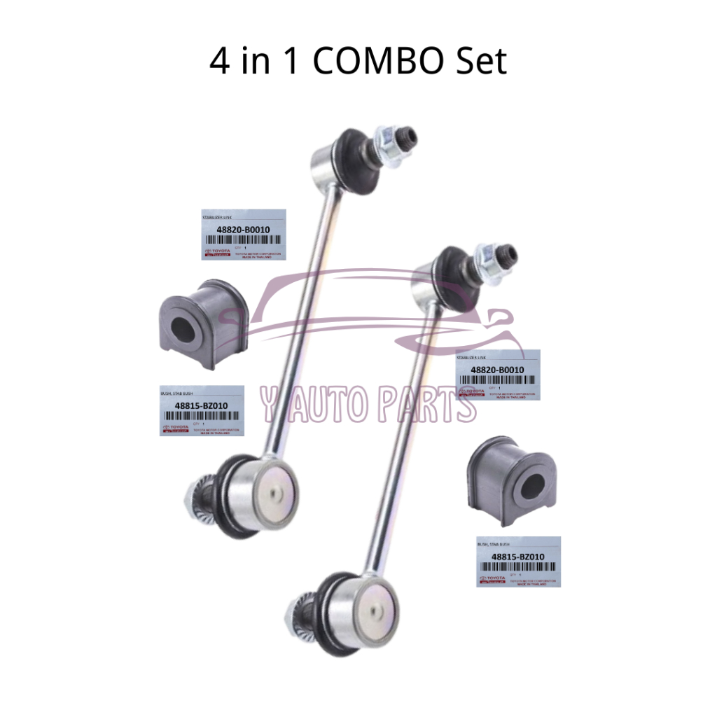 [4 IN 1 COMBO] Front Absorber Link / Stabilizer Bush Toyota Avanza F601 ...