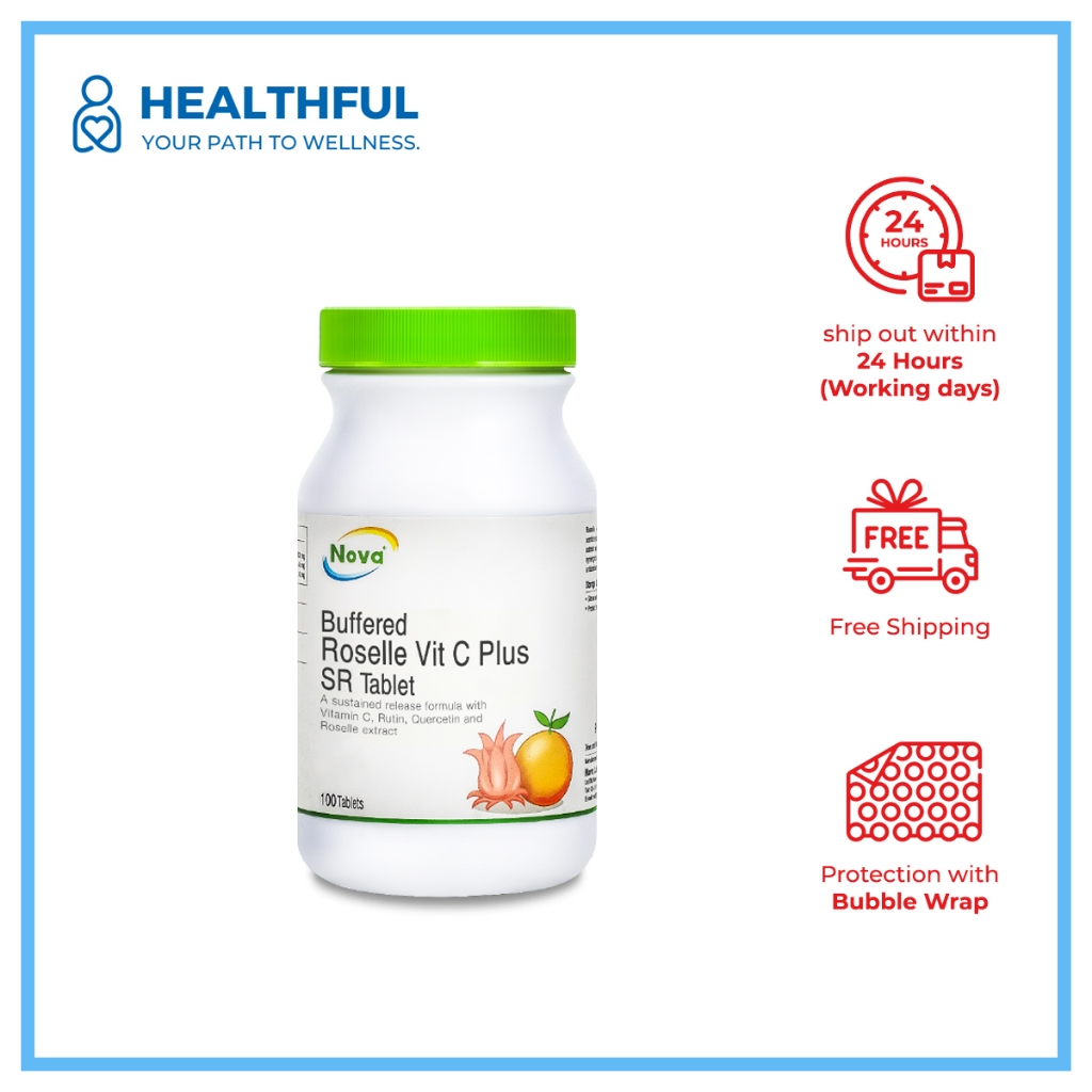 Nova Buffered Roselle Vit C Plus SR Tablet 100s | Shopee Malaysia
