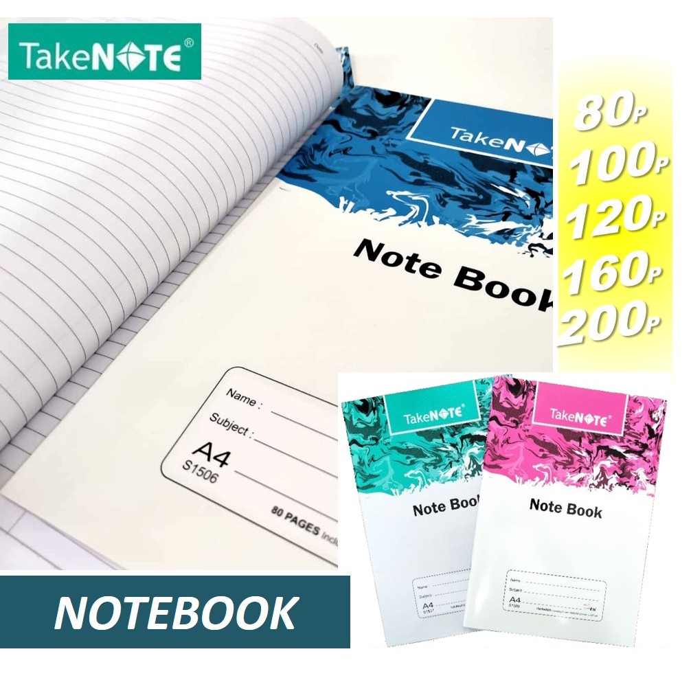 UNIPAPER TAKENOTE Note Book A4 Size 60 gsm 80 / 100 / 120 / 160 / 200 ...