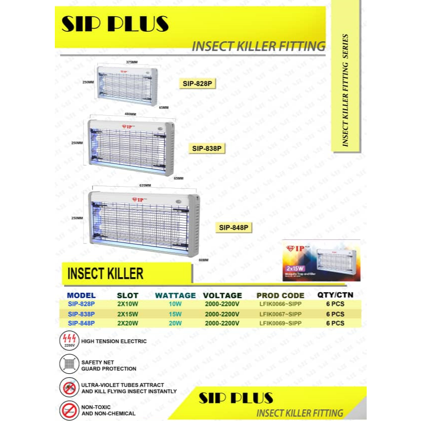 SIP MOSQUITO TRAP AND KILLER 2X10W/2X15W/2X20W (10/30/40WATT) | Shopee ...
