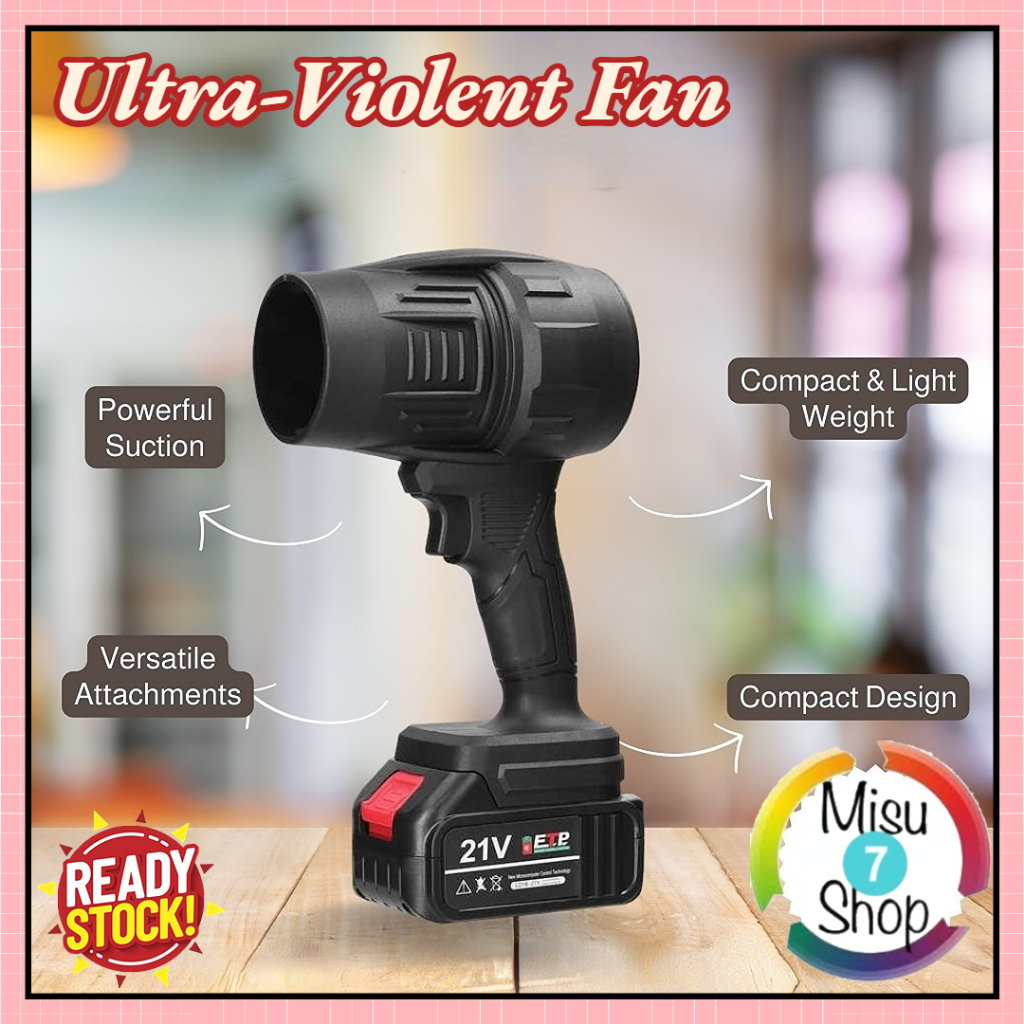 21V Cordless Ultra-Violent Fan Turbo High-Speed Jet Fan Handheld ...