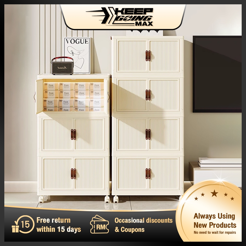 【Ready Stock】Folding storage cabinet Portable Wardrobe with Drawers ...