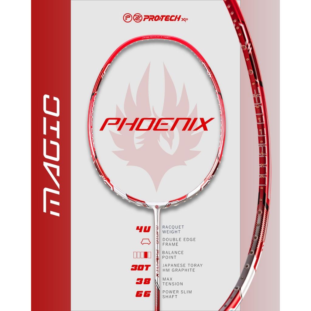 PROTECH MAGIC PHOENIX BADMINTON RACKET - FREE STRING FREE GRIP ...