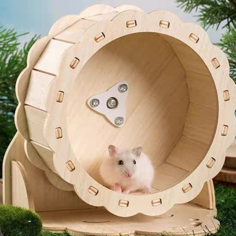 Hamster Small Pets Wooden Running Wheel Hamster Exercise Sports Roller ...