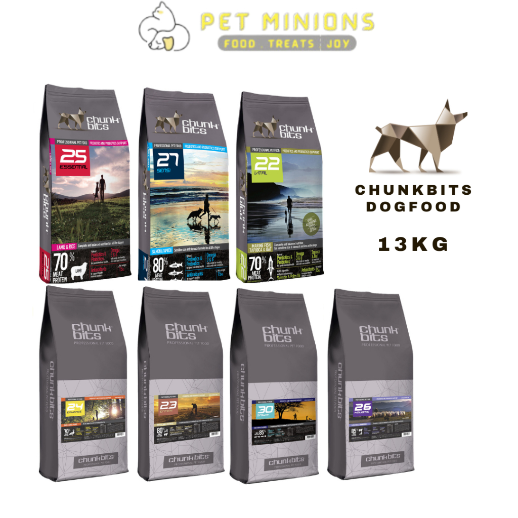 Chunk Bits Dog Dry Food 13kg,Vital22,Enrich 3,Enhance24,Essential25 ...