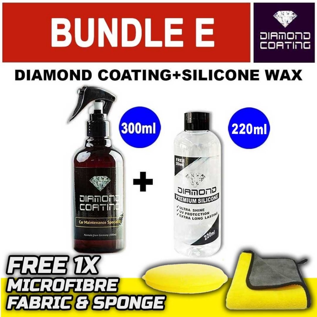 DIAMOND BUNDLE E (Diamond Coating + Silicone Wax Grade A) -Ceramic Car ...