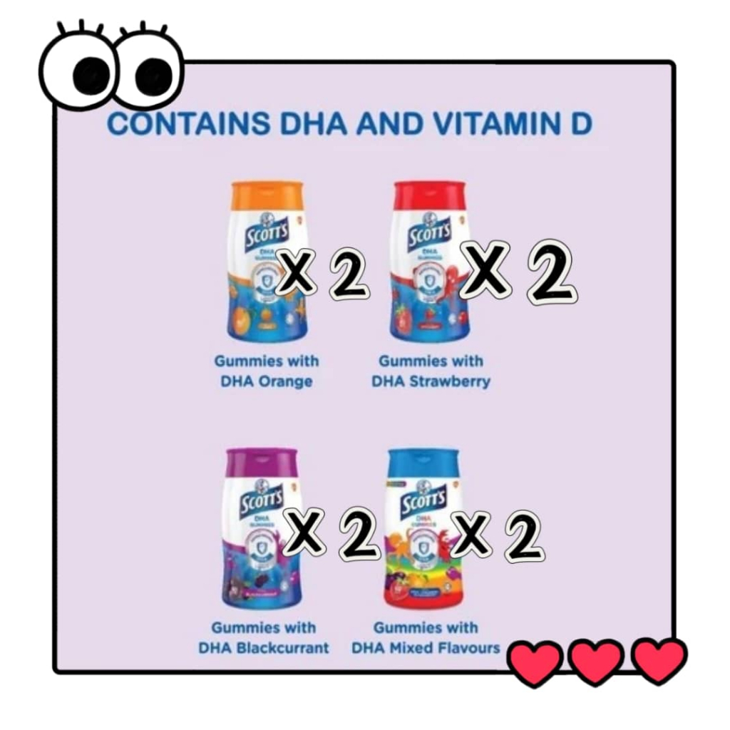 SCOTT'S MULTIVITAMIN GUMMIES / SCOTT'S DHA GUMMIES ( 60'S X 2 BOTTLE ...