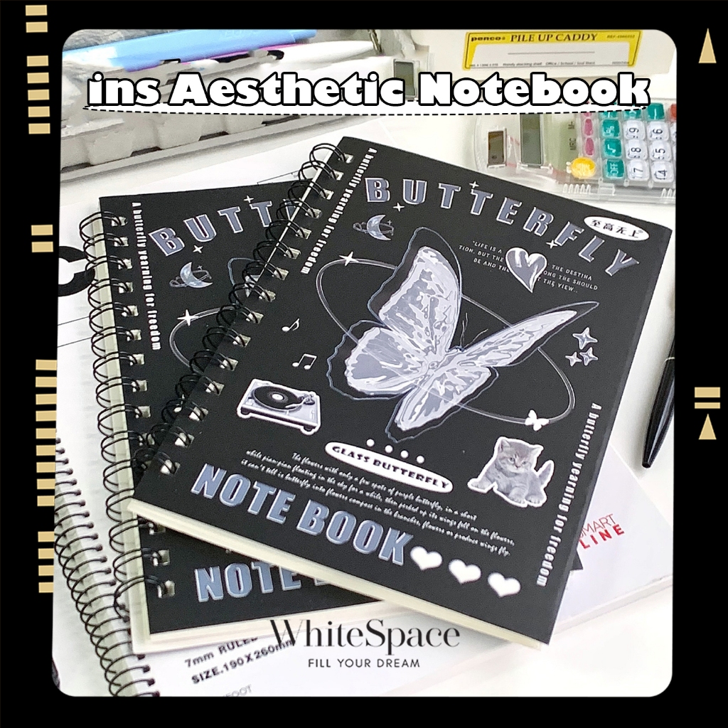 Whitespace 100pages ins Aesthetic Line Ring Notebook Minimalist Planner ...