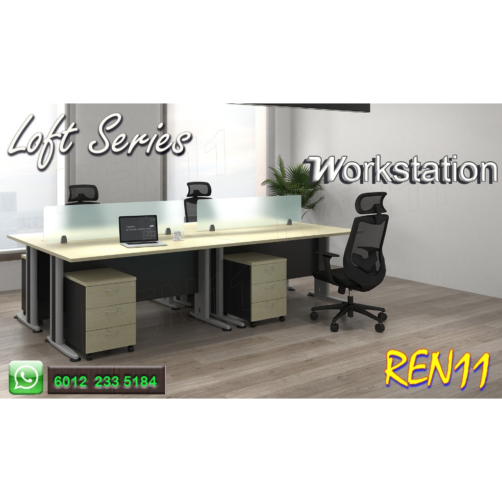 Office Table,office Furniture,Writing table - Free Assemble Klang Valley only - workstation 4 ...