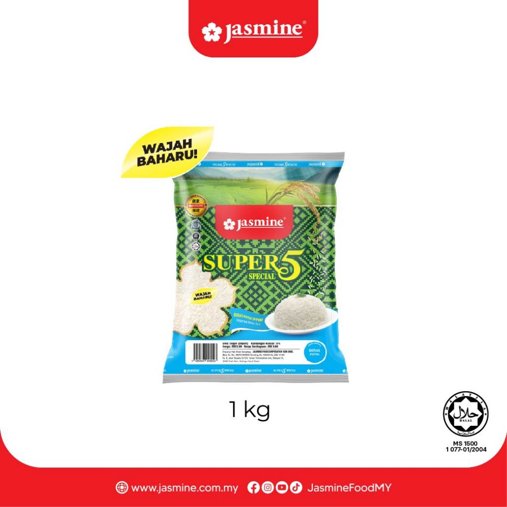 JASMINE Super 5 Special Import White Rice 1kg | Shopee Malaysia