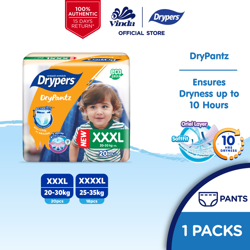 Drypers DryPantz Baby Diapers XXXL20/ XXXXL18 | Shopee Malaysia