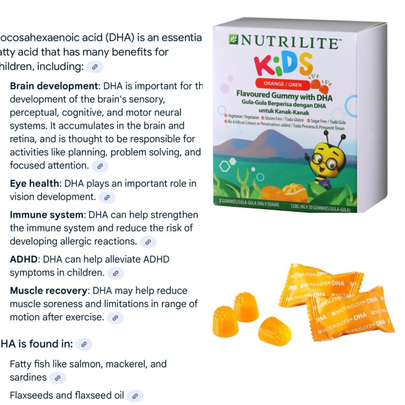 Nutrilite Kids Orange Flavoured Gummy with DHA - 4x30 Gummies | Shopee ...