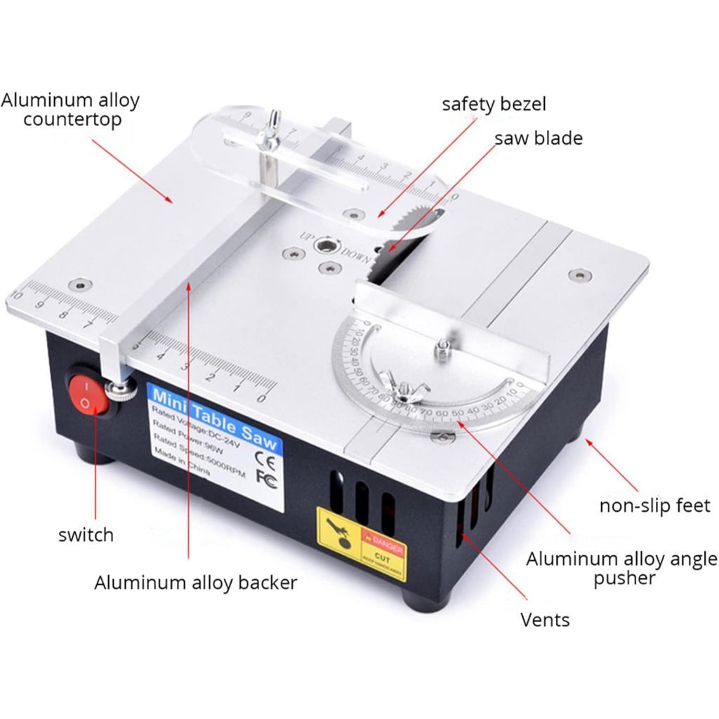 Mini Table Saw for Crafts S3 Portable Precision Table Saw,96W mini ...