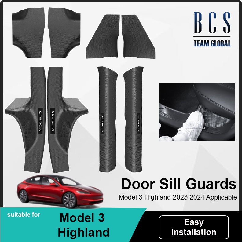 ( READY STOCK ) BCS Front Rear Door Sill Protector Cover For Tesla ...