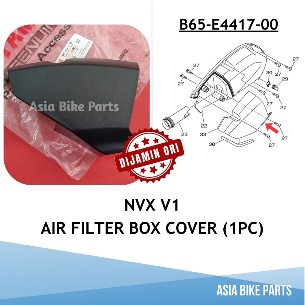 Yamaha Original NVX V1 Air Filter Box Cover - B65-E4417-00 | Shopee ...