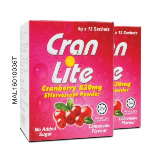 CRAN LITE Cranberry 830mg Effervescent Powder 5g x 12 Sachets [EXP: 3/2026] | Shopee Malaysia