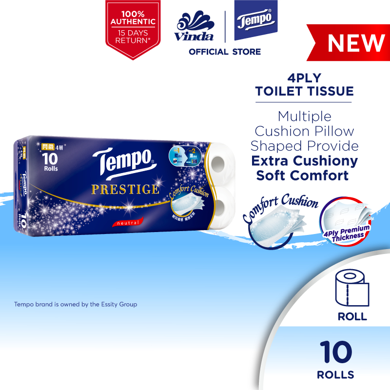 Tempo Prestige Toilet Tissue 4ply Neutral Limited Edition (10 Rolls ...