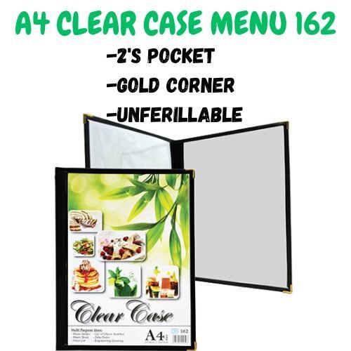 EMI-FILE A4 Menu Triple Stand Fold Holder / Transparent Clear Menu ...