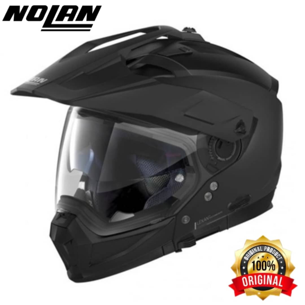 HELMET NOLAN N70-2X CLASSIC N-COM (010) FLAT BLACK 100%ORIGINAL MADE IN ITALY VISOR CLEAR FULL ...