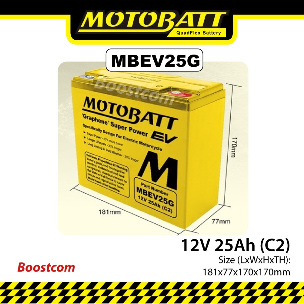 Motobatt EV Battery 12V 25Ah | Electric Vehicles, Scooters, Wheelchair ...