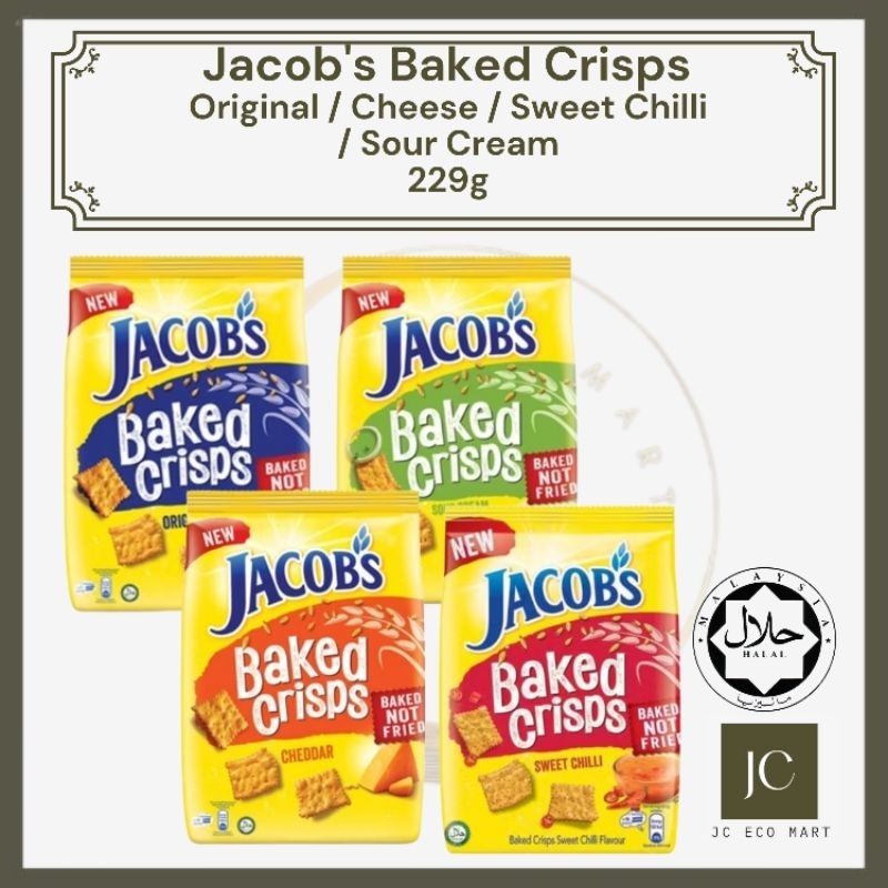 Jacob's Baked Crisps 229g - Original / Cheese / Sweet Chilli / Sour ...