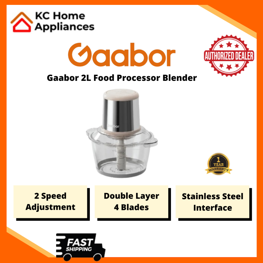 Gaabor 2L Food Processor Blender | 300W | 2 Speed | 2 Layer Blade ...
