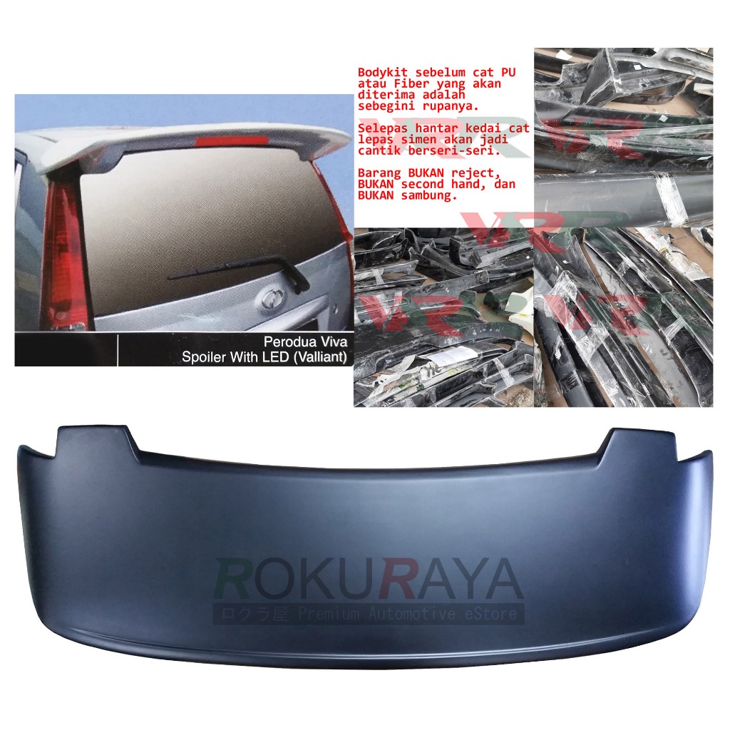Perodua Viva (2007 - 2014) Fiberglass Valliant Rear Bonnet Top Wing ...