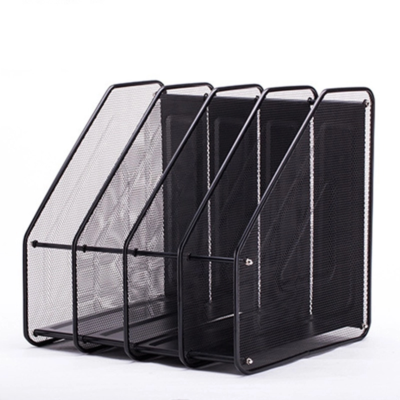 4 Compartment Vertical Sorter File Rack File Desk Book Organizer A4 ...