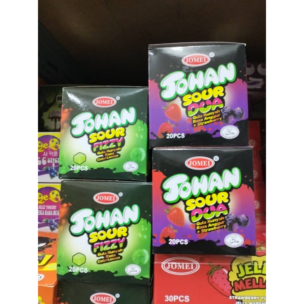 johan sour dua , gula kunyah rasa anggur + strawberry( 20 pcs) | Shopee Malaysia