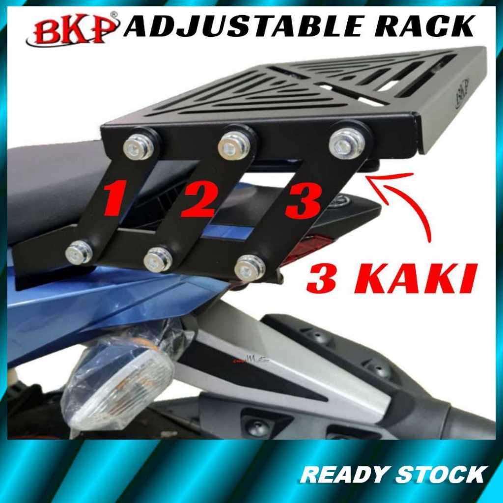 BKP Adjustable Besi Rack Lipat Motorcycle YAMAHA V2-V7 Fi V8 Y15ZR NMAX ...