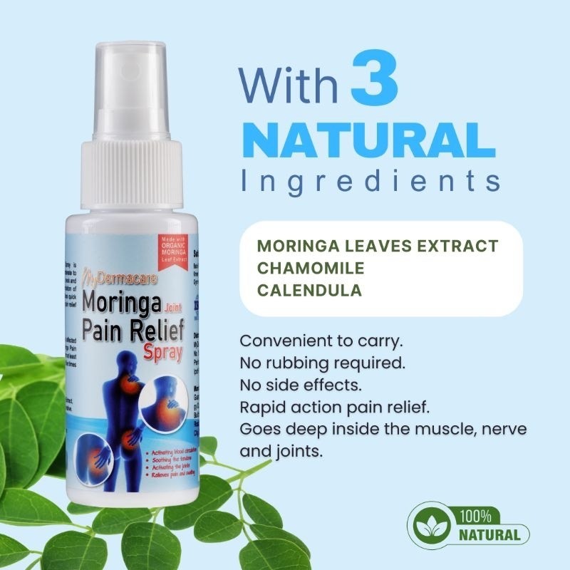 NATURAL MORINGA PAIN RELIEF SPRAY 80g Knee Shoulder Muscle Joint Pain ...