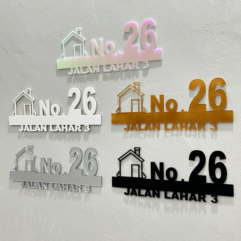 Custom Made Number Plate Rumah Aryclic 5MM modern House Plate Alamat ...