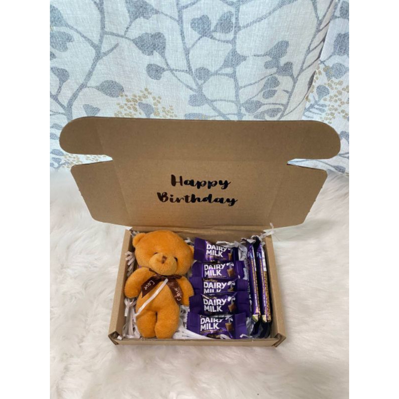 Gift Box Chocolate Mini Teddy Bear Hadiah Birthday Hadiah Lelaki Free ...