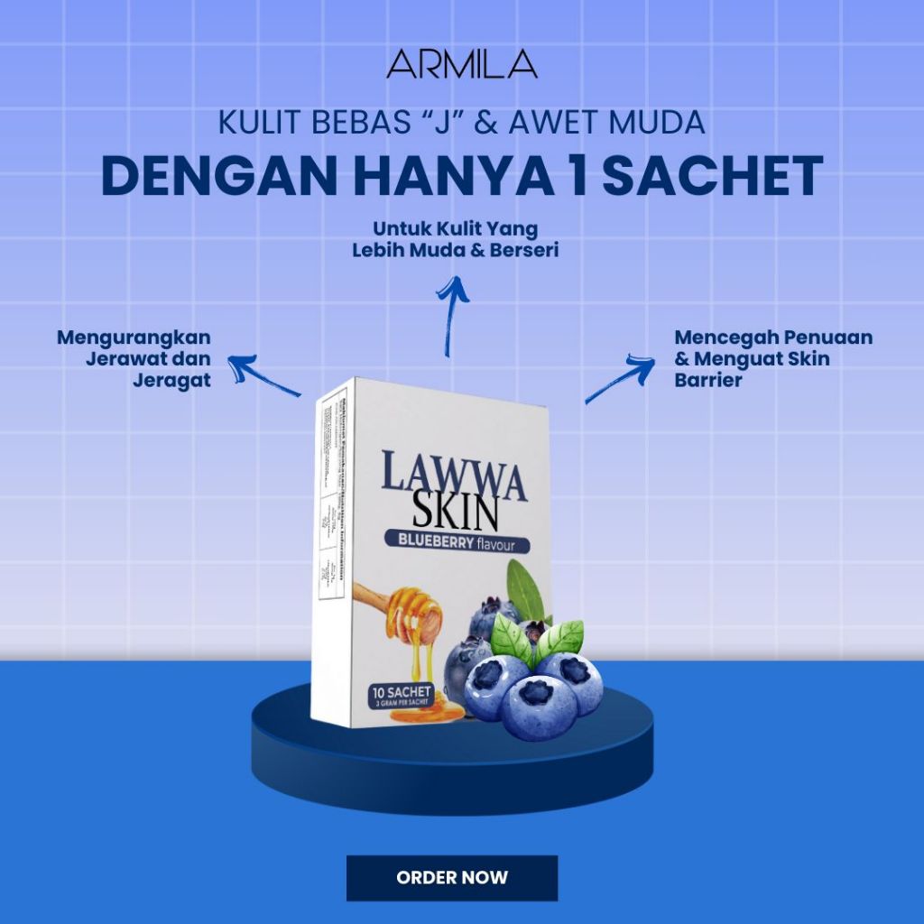 KAK ELL HQ - LAWWA SKIN BLUEBERRY | 1 BOX 10 SACHET | SKIN REPAIRING ...