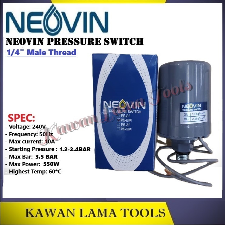 NEOVIN 1/4" & 3/8" Water Pump Pressure Switch P150B2 | Male & Female ...