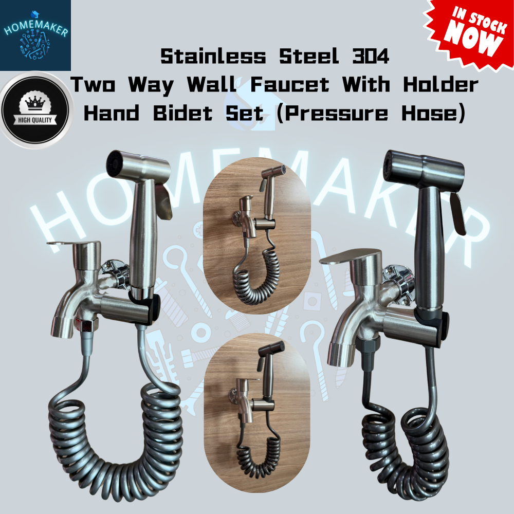 Stainless Steel 304 Wall Two-Way Faucet With Hand Bidet Set (Gun Grey ...