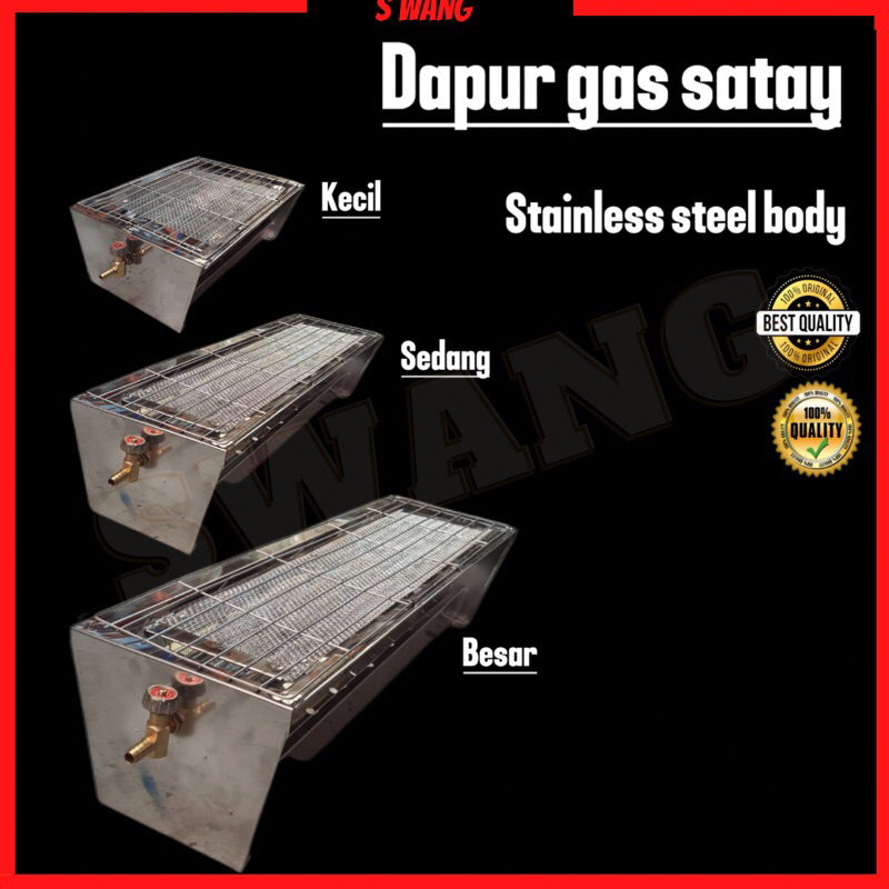 BBQ Satay Premium STAINLESS STEEL Grill Satay With Gas Camping Cooking ...