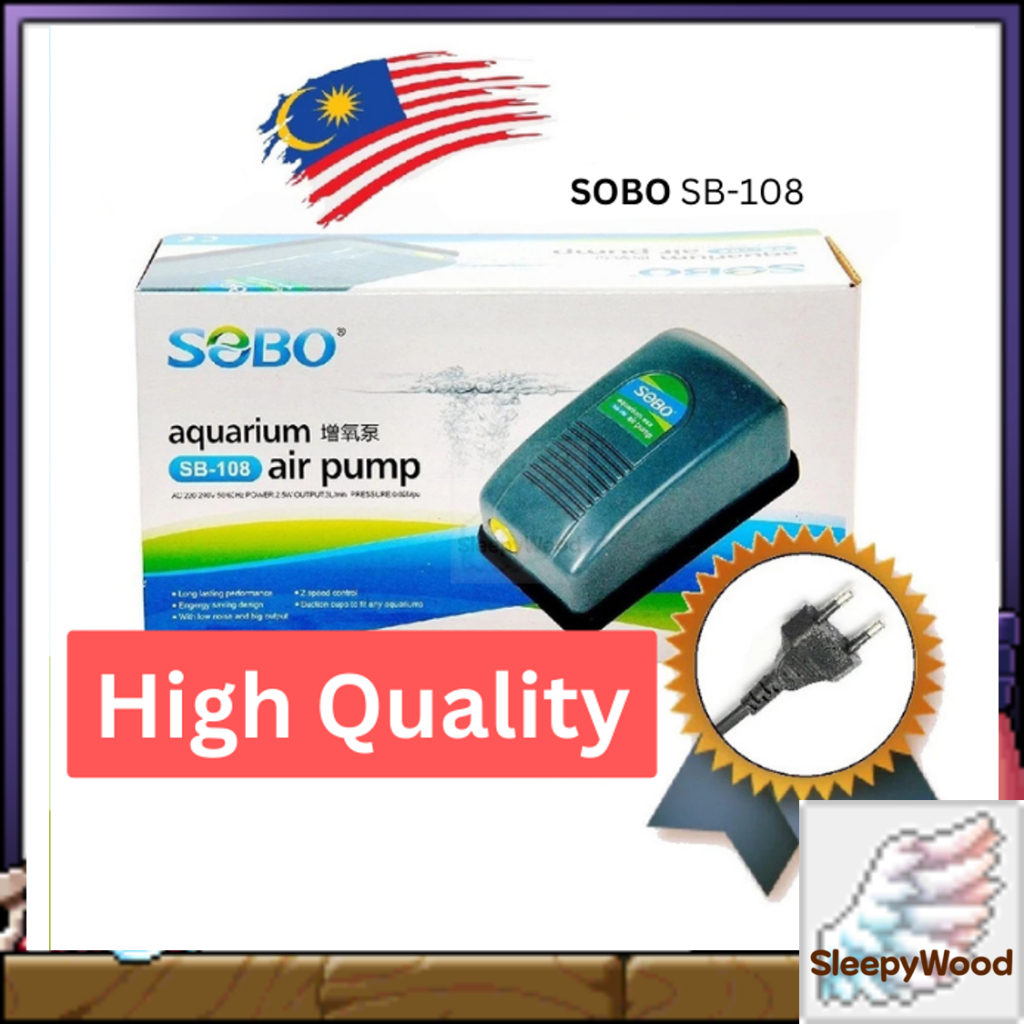 SOBO SB108 SB-108 Aquarium Air Pump Oxygen Pump Single Outlet Pam ...