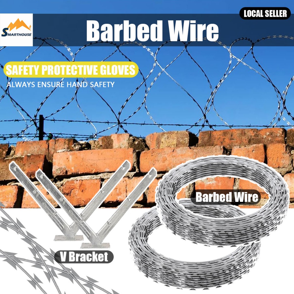Razor Barbed Wire 10m Razor Wire Penjara Galvanized Razor Jenis Lurus ...