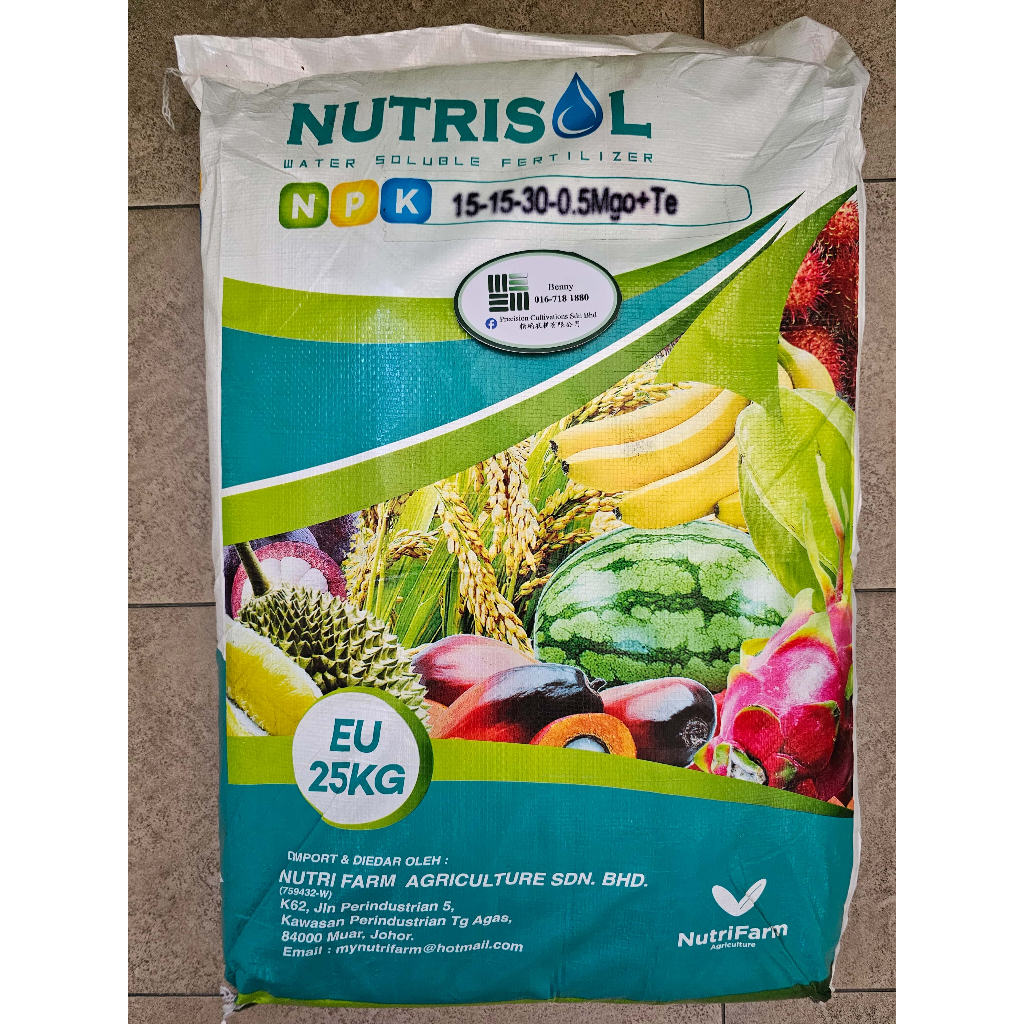 NUTRI FARM-FERTILIZER Nutrisol 15-15-30 25kg | Shopee Malaysia