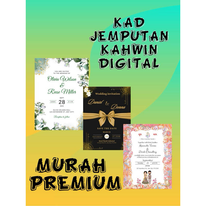 Premium Kad jemputan kahwin digital wedding invitation | Shopee Malaysia