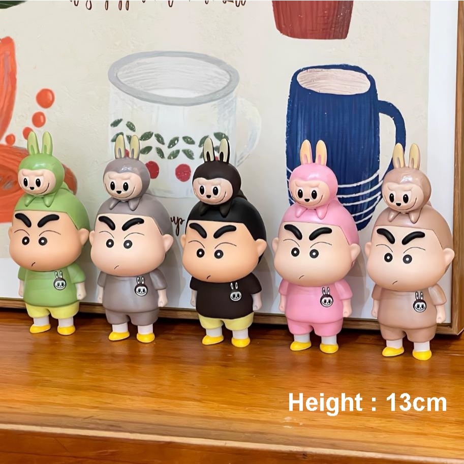 Labubu Shin Chan Cute Action Figure Toy Collectible Dolls Decoration ...