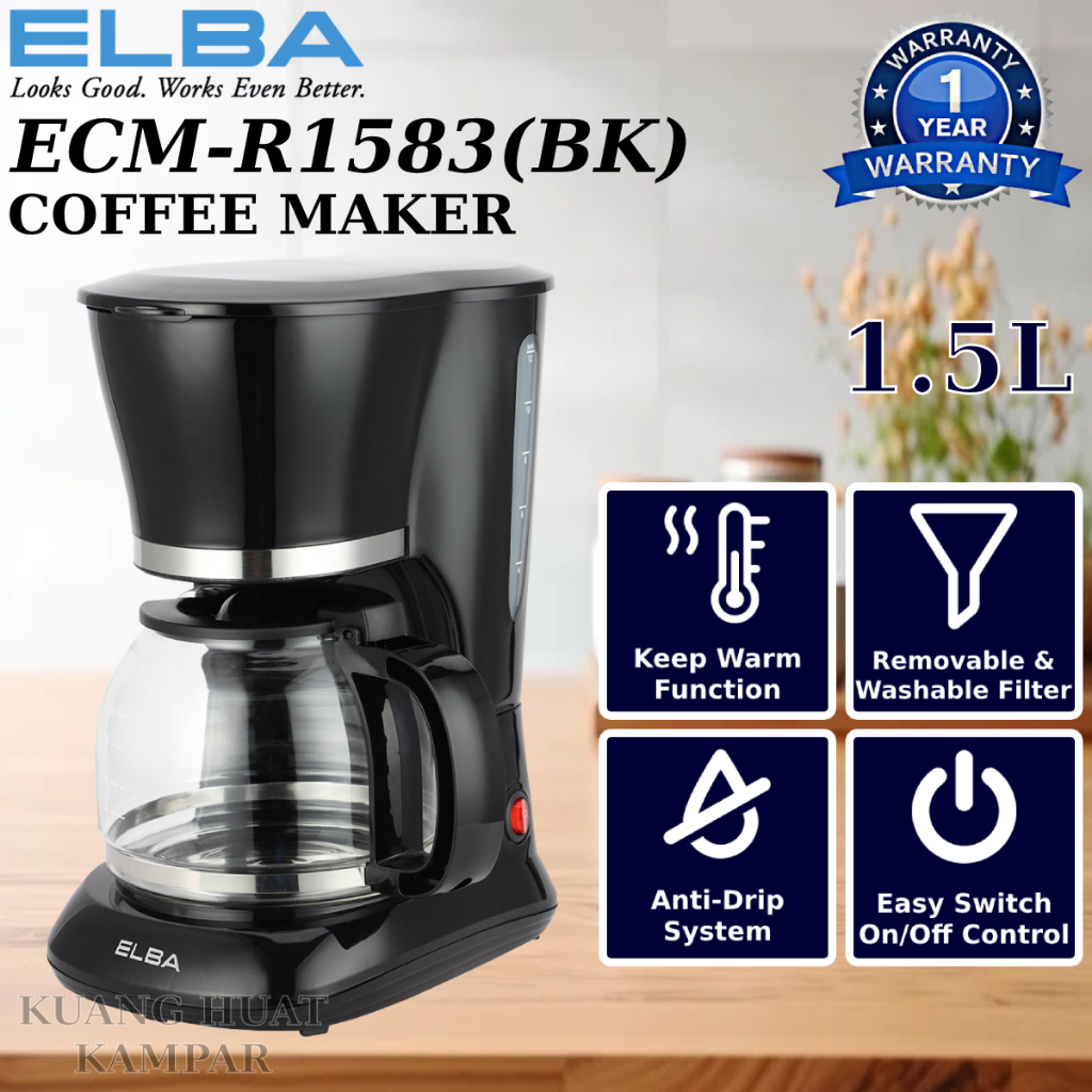 ELBA 1.5L COFFEE MAKER ECM-R1583(BK) // MORGAN 1.5L COFFEE MAKER MCM ...