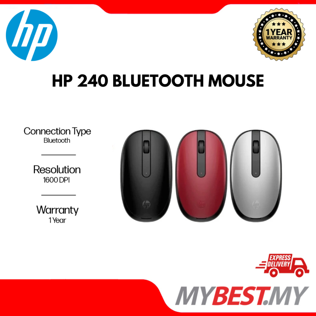 HP Bluetooth Mouse 240 Wireless Mouse, Ergonomic Mouse (3V0G9AA ...
