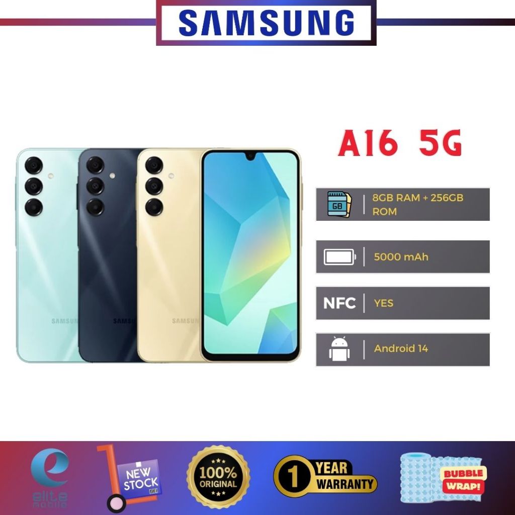 Samsung Galaxy A16 5G | 8GB + 256GB | 5,000mAh Battery | 25W Fast ...