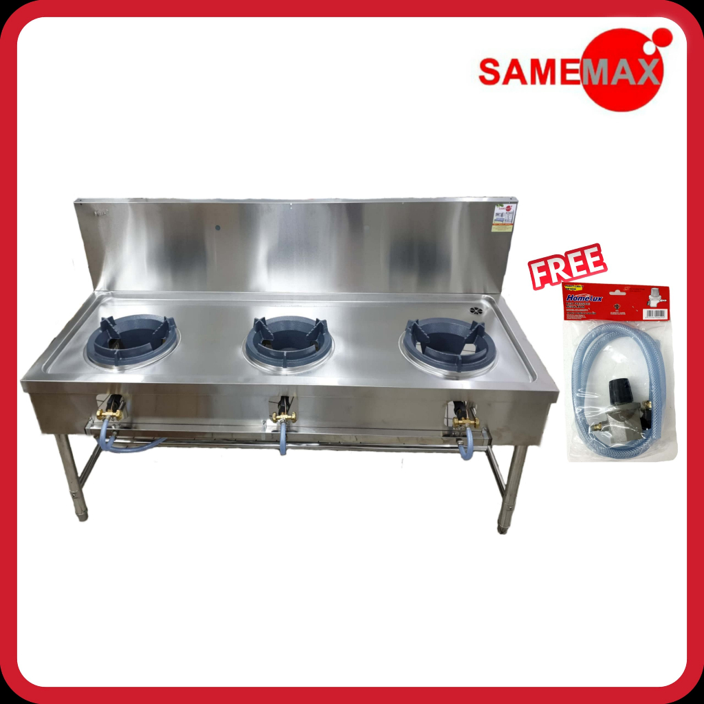 FRESH STAINLESS STEEL 3 BURNER KWALI RANGE FSS-3 | Shopee Malaysia