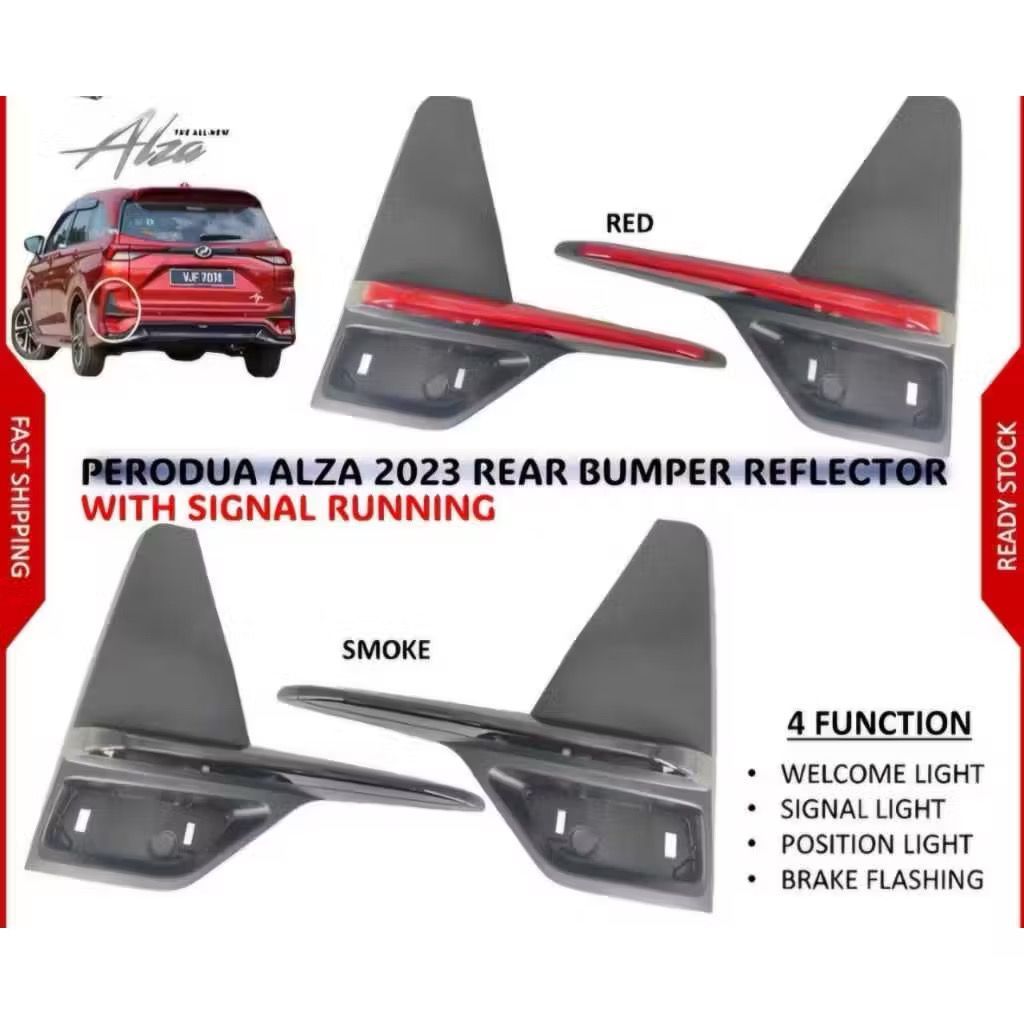 Perodua ALZA 2022 Rear Bumper Reflector+Running Signal | Shopee Malaysia